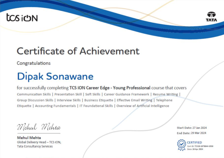 TCS iON Career Edge Free Course (With Certificate) Apply Now